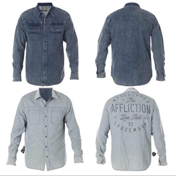 Affliction | Shirts | Affliction Mens Reversible Button Down Shirt ...